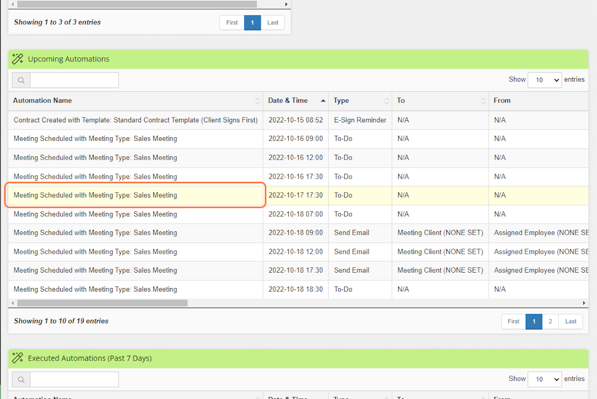 Adding Automations to Project Statuses